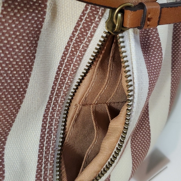 Bolo | Bags | Nwt Browncream Fabric Faux Leather Shoulder Bag By Bolo ...